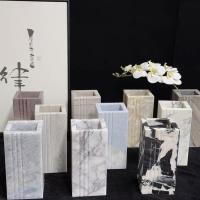China Natural Marble Flower Vase Marble Bud Vase Scratch Resistant For Interior Decoration for sale