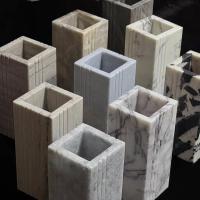 China Natural Marble Flower Vase Marble Bud Vase Scratch Resistant For Interior Decoration for sale