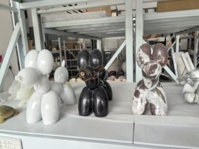 China Exquisite Balloon Dog Marble Sculpture Figurines Custom Craft Marble Sturdy for sale