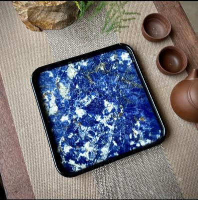 China Brazilian Bolivian Blue Marble Tray Handcrafted Easy To Clean Corrosion Proof for sale