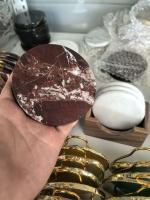 China Rosso Levanto Marble Coaster Set Handcrafted Custom Marble Coasters For Home for sale