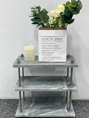 China Multi Tier Marble Shelf Table Custom Craft Marble High Durability for sale