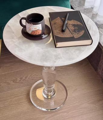 China Brazil Blanco Crisyallo Natural Marble Table Minimalist Scratch Resistant White for sale