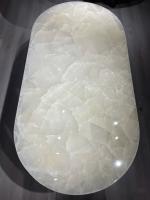 China Brazil Blanco Crisyallo Natural Marble Table Minimalist Scratch Resistant White for sale