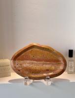 China Modern Luxury Design Natural Red Travertine Art Tray -Premium Marble Artwork for Interior Design for sale