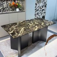 China Brazilian Platinum Diamonds Modern Marble Table Marble Slab Dining Table Luxury Stain Resistant for sale