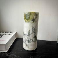 China Cold Emerald Jade Stone Flower Vase Green Modern For Home Decoration for sale
