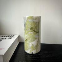 China Cold Emerald Jade Stone Flower Vase Green Modern For Home Decoration for sale