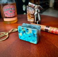 China Blue Emerald Marble Cigar Rest Natural With Luxury Design Scratchproof for sale
