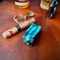 China Blue Emerald Marble Cigar Rest Natural With Luxury Design Scratchproof for sale