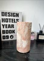 China PinkShell Stone Flower Vase High Durability Luxury Style Handcrafted for sale