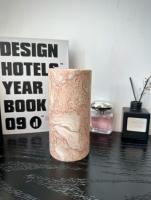 China PinkShell Stone Flower Vase High Durability Luxury Style Handcrafted for sale