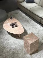 China PinkShell Natural Marble Table Handcrafted For Versatile Applications for sale