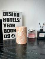 China PinkShell Marble Candle Holder With Artistic Stone Design For Interior Decoration for sale
