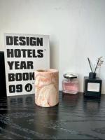 China PinkShell Marble Candle Holder With Artistic Stone Design For Interior Decoration for sale