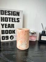 China PinkShell Marble Candle Holder With Artistic Stone Design For Interior Decoration for sale