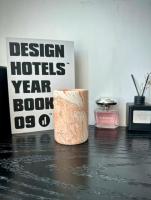 China PinkShell Marble Candle Holder With Artistic Stone Design For Interior Decoration for sale
