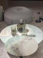 China Italian Durable Water Resistant Round Marble Top Coffee Table Marble Cocktail Table for sale