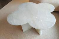 China Brazilian Blanco Cristallo Marble End Table Moisture Resistant For High End Homes for sale