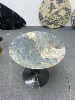 China Palissandro Blue Marble Top Dining Table Set Brazilian Round Luxury Wearproof Table for sale