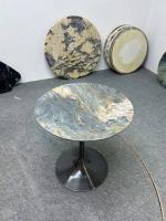 China Palissandro Blue Marble Top Dining Table Set Brazilian Round Luxury Wearproof Table for sale