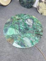 China Brazilian Green Heat Resistant Marble Stone Coffee Table Circle Marble Coffee Table for sale