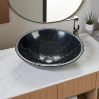 China Nero Margiua Stone Bathroom Sink Glacier Veined Stone Sink Basin Durable For Luxury Hotel for sale