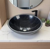 China Nero Margiua Stone Bathroom Sink Glacier Veined Stone Sink Basin Durable For Luxury Hotel for sale