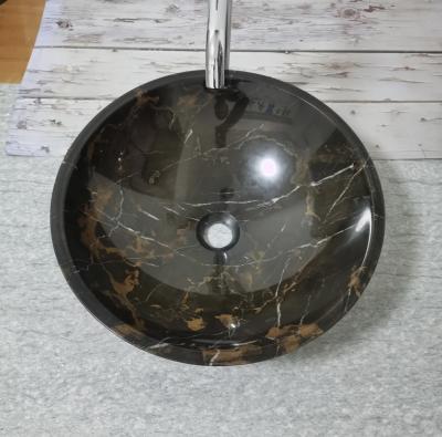 China Luxury Portoro Marble Vanity Basin - Handcrafted Artistry with Gold Veins for Elegant Bathrooms for sale