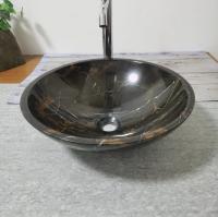 China Luxury Portoro Marble Vanity Basin - Handcrafted Artistry with Gold Veins for Elegant Bathrooms for sale