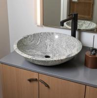 China Wave Sand Granite Vanity Basin - Nature's Artistry with Gray Veins for Luxury Bathroom Decor for sale