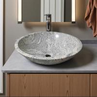 China Wave Sand Granite Vanity Basin - Nature's Artistry with Gray Veins for Luxury Bathroom Decor for sale
