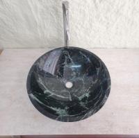 China Premium Pradas Verde Green Marble Vanity Basin | Luxury Artisan Bathroom Sink for sale