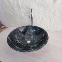 China Premium Pradas Verde Green Marble Vanity Basin | Luxury Artisan Bathroom Sink for sale