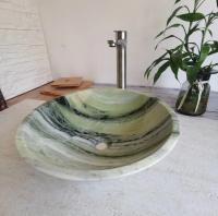 China Premium Shangri-La Jadeite Marble Vanity Basin | Luxury High-Gloss Finish for sale