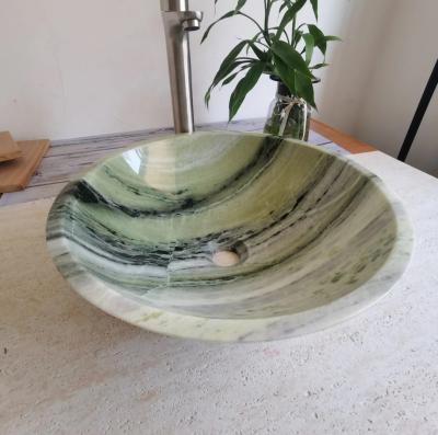 China Premium Shangri-La Jadeite Marble Vanity Basin | Luxury High-Gloss Finish for sale