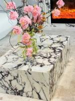 China Art Combination Coffee Table in Bvlgari Purple Marble | Elegant Centerpiece for sale