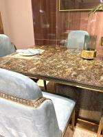 China Platinum Diamonds Marble Luxury Dining Table | High-End Villa & Apartment Centerpiece for sale