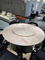 China Namibia Oyster Ehite White Marble Round Dining Table - Elegant Tuscan Style Centerpiece for sale