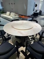 China Namibia Oyster Ehite White Marble Round Dining Table - Elegant Tuscan Style Centerpiece for sale