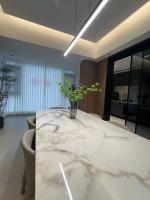 China Luxury Long Dining Table in Oyster White Marble | The Centerpiece for Sophisticated Entertaining for sale