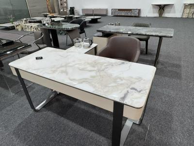 China Luxury Long Dining Table in Oyster White Marble | The Centerpiece for Sophisticated Entertaining for sale