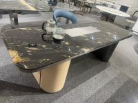 China Luxury Long Dining Table in Gold Silk Marble | The Centerpiece for Sophisticated for sale