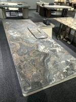 China Striking Blue and Gold Marble Table | Luxury Italian Palissandro Stone for sale