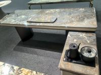 China Striking Blue and Gold Marble Table | Luxury Italian Palissandro Stone for sale