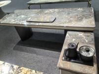 China Striking Blue and Gold Marble Table | Luxury Italian Palissandro Stone for sale