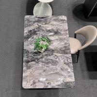 China Italian Venetian Brown Marble Luxury Dining Table | Silver Gray Veins for Modern Interior for sale