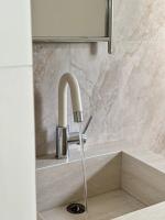 China Natural Travertine Bathroom Washbasin | Elegant Stone Vanity for Villa & Apartment for sale
