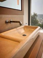 China Natural Limestone Bathroom Washbasin | Elegant Stone Vanity with Soft Texture for sale