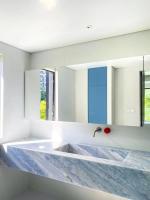 China Luxury Brazilian Blue Marble Washbasin | Crystal Veins for Premium Bathrooms for sale